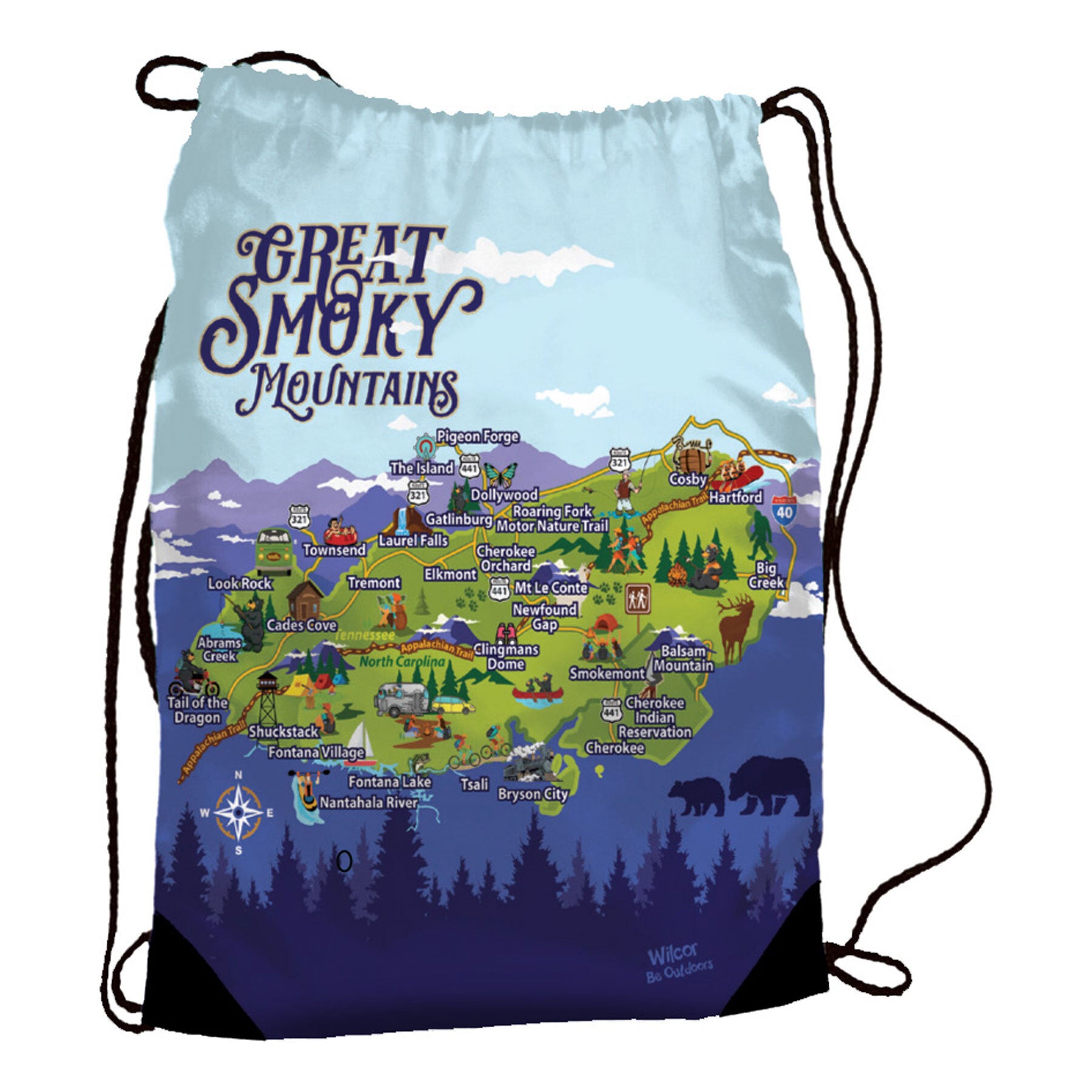 Drawstring Pack - GSM Map | The Day Hiker